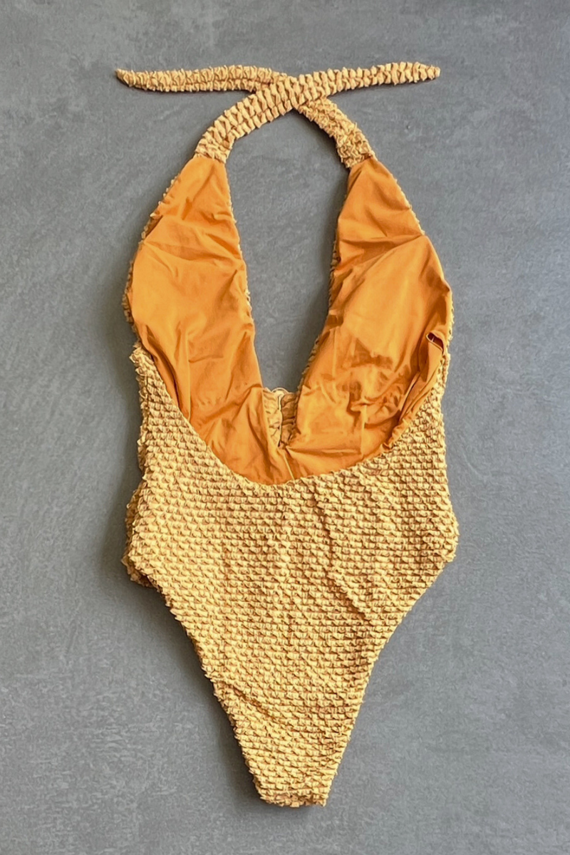 Golden Siren Mermaid Weave Textured Samira One Piece Swimwear ...